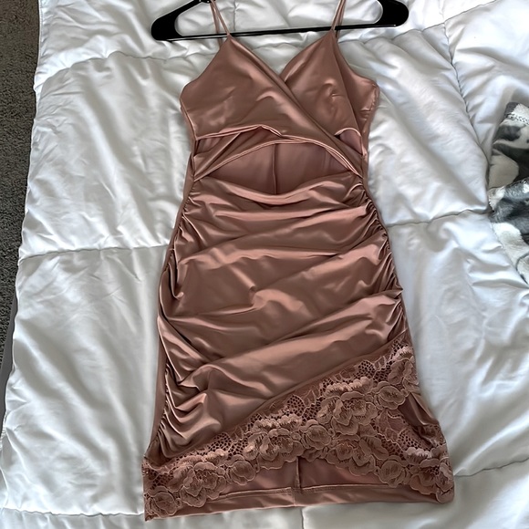 privy | Dresses | Privy Blush Cut Out Lace Ruched Dress | Poshmark